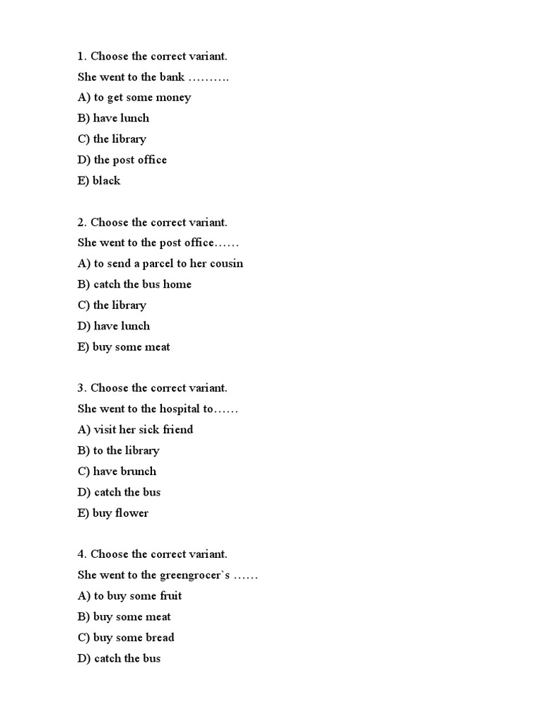 Correct English Variant Quiz | PDF | Verb