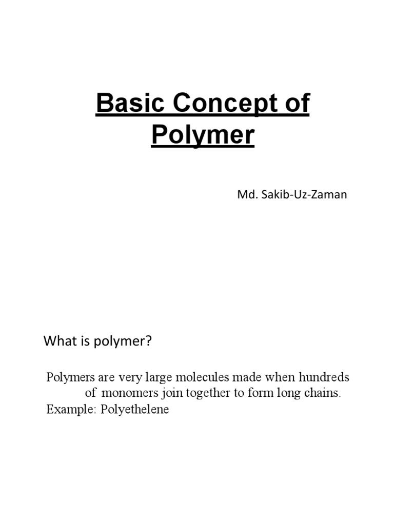 Polymer Basics for Chemistry Students | PDF | Polymers | Copolymer