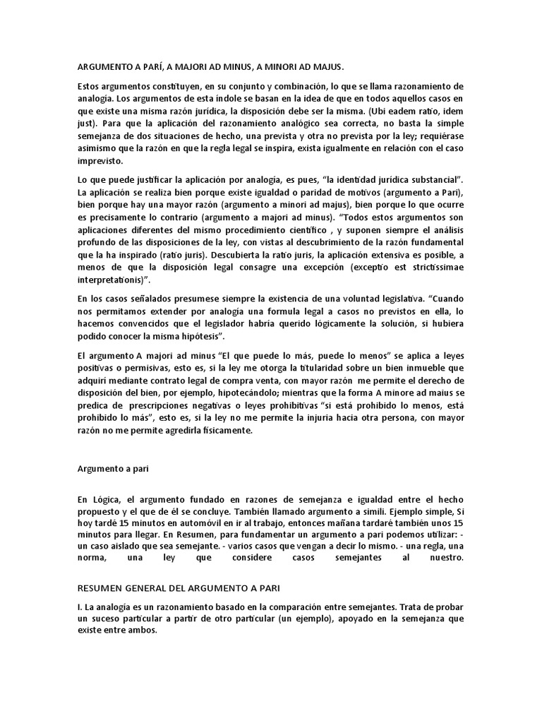 Argumento A Parí | PDF | Analogía | Argumento