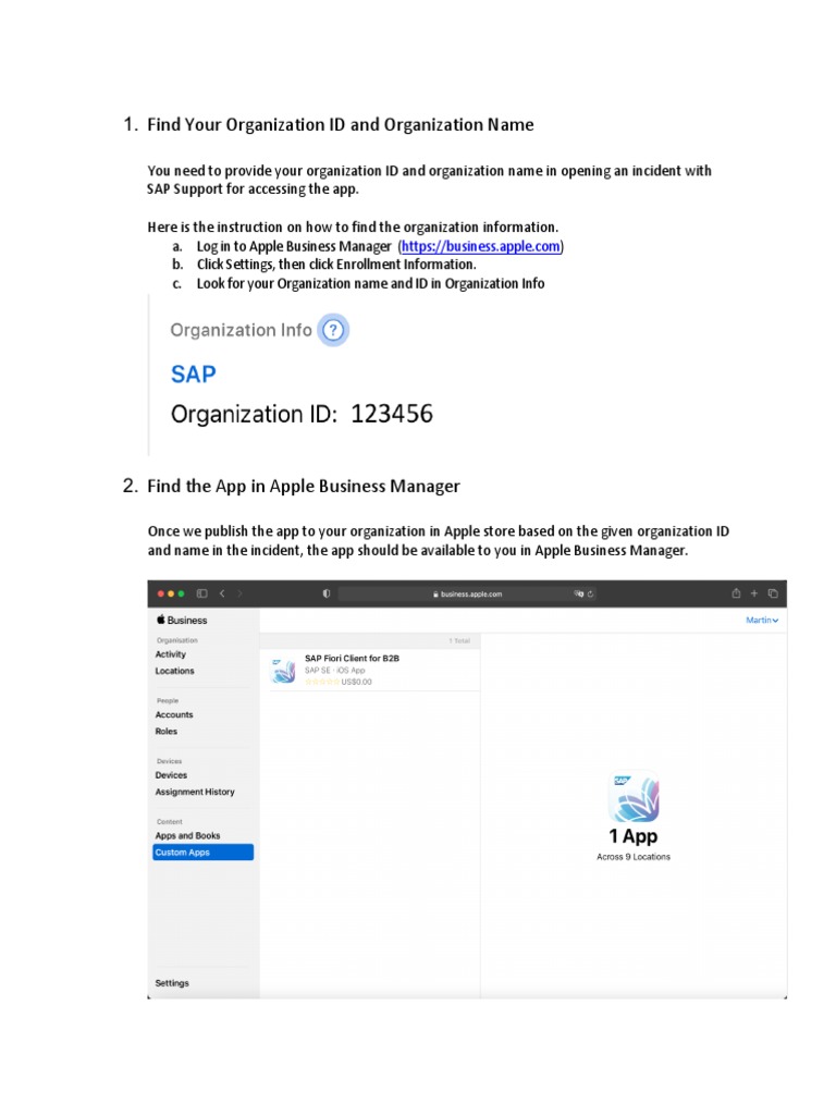 Finding Your Organization ID, Name and Published App in Apple Business ...