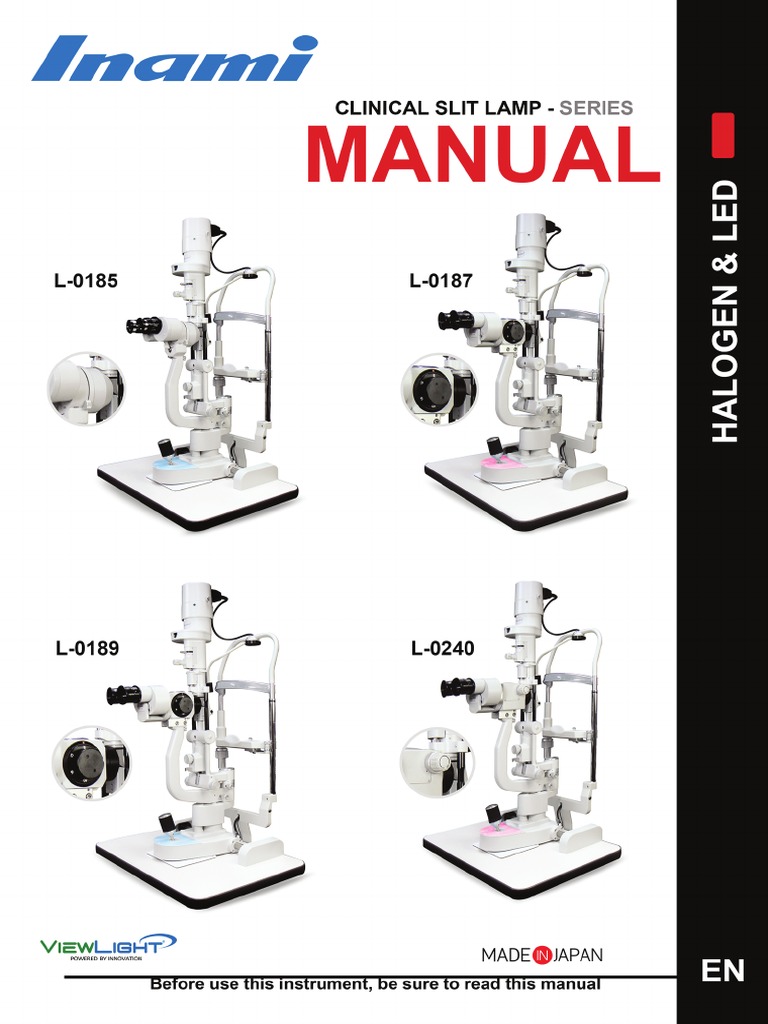 Inami Slitlamp Manual | PDF | Camera | Ac Power Plugs And Sockets