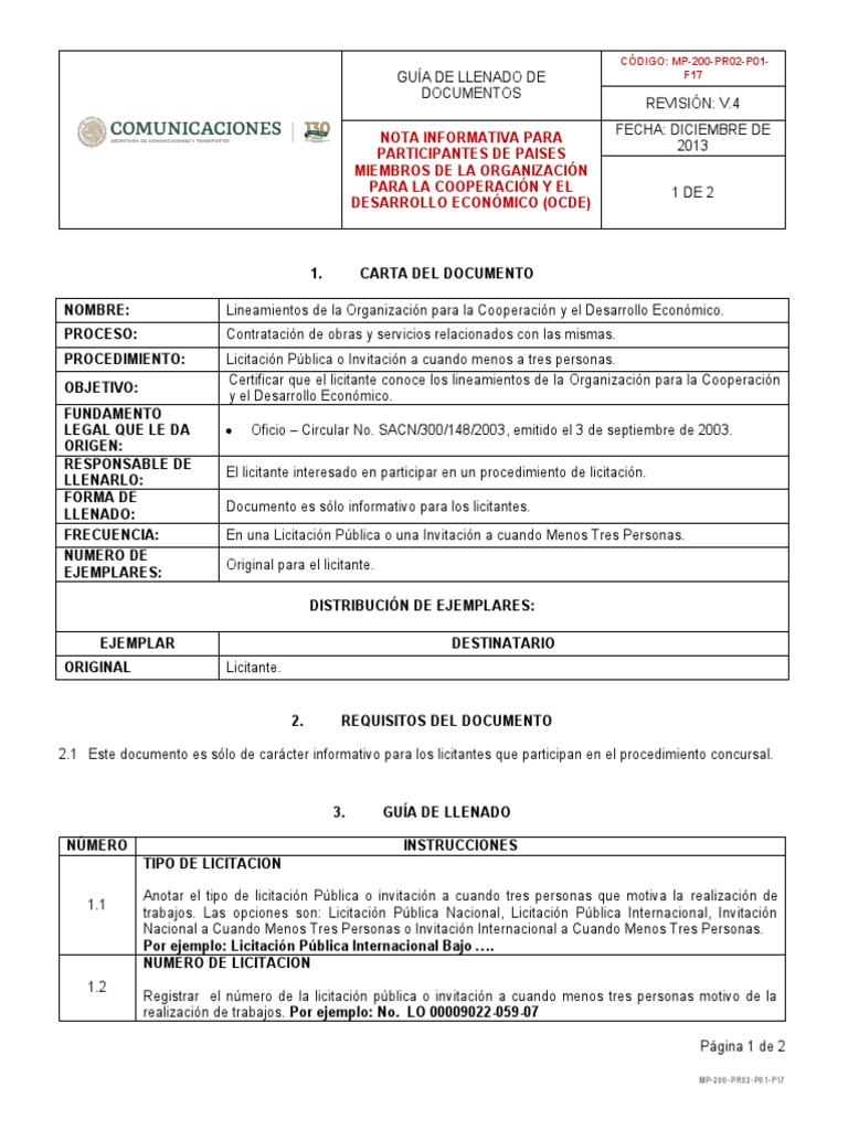 Guia de Llenado FORMATO 20 | PDF