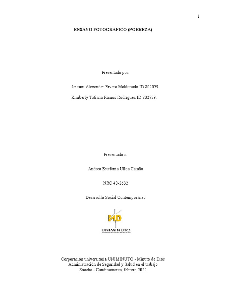 Ensayo Fotografico | PDF