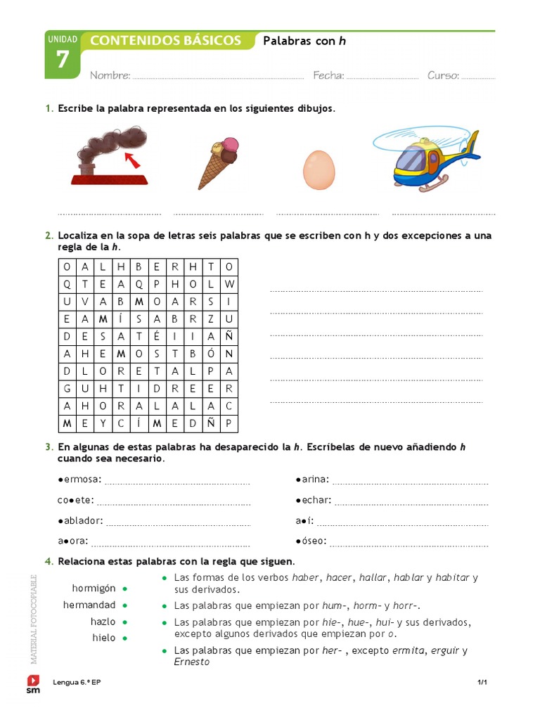 Palabras Con H | PDF