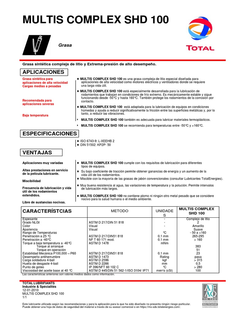 TDS - Total - Multis Complex SHD 100 - RGR - 201412 - Es - Col | PDF ...