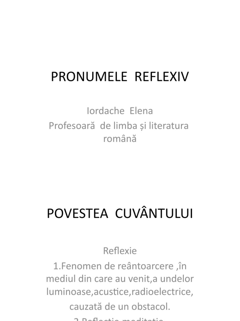 Pronumele Reflexiv | PDF