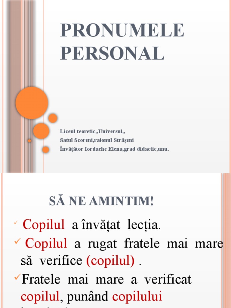 Pronumele Personal | PDF