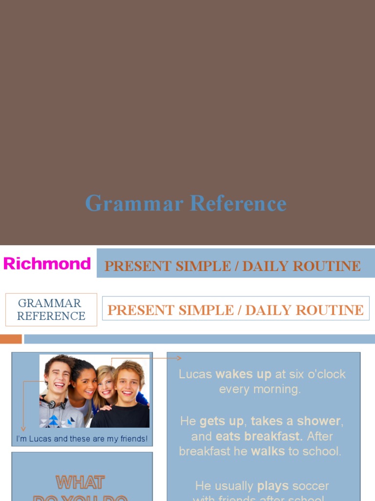 Grammar Reference Guide on Daily Routines and Present Simple Tense | PDF