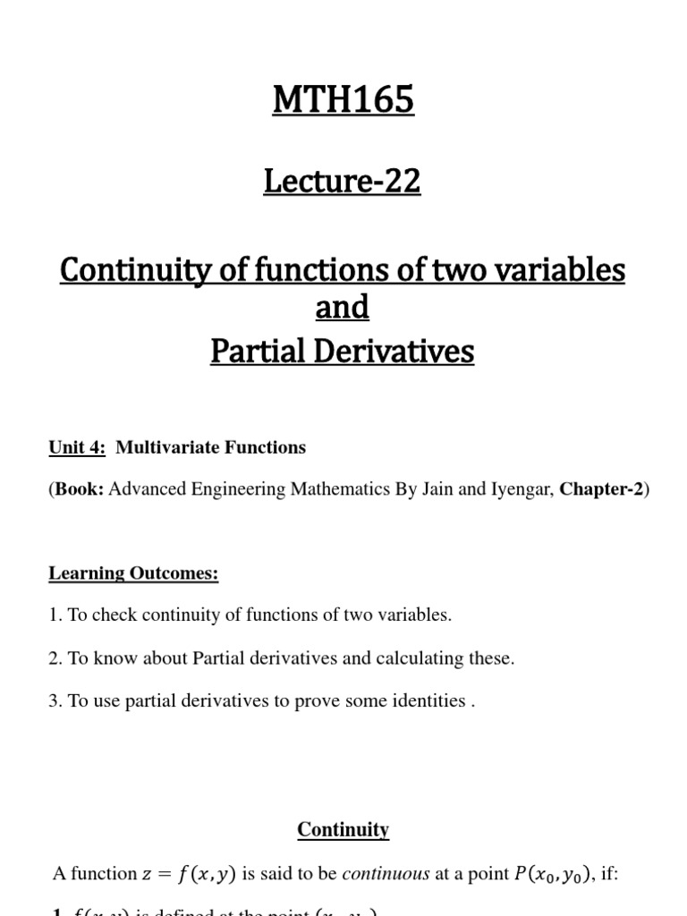 Multivariate Calculus Essentials | PDF | Derivative | Variable (Mathematics)