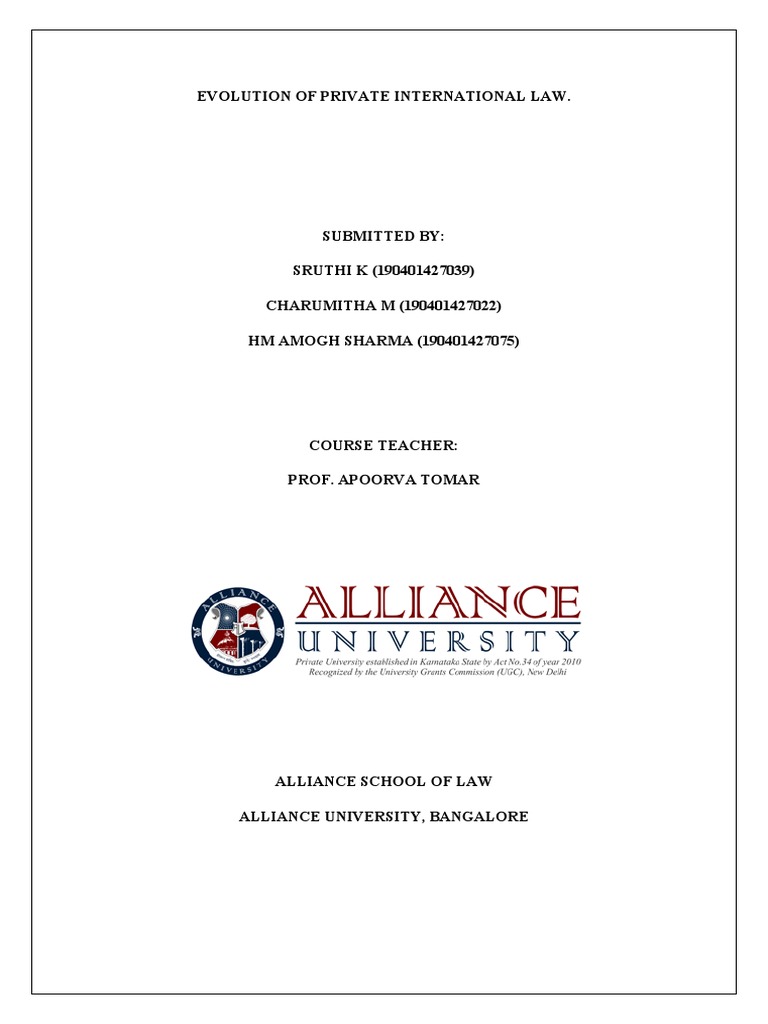 Evolution of Private International Law | PDF | International Law | Brexit