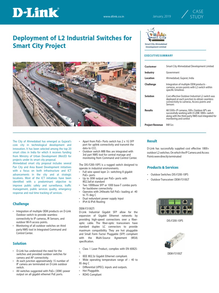 Smart City Ahmedabad - Case Study | PDF | Telecommunications Standards ...