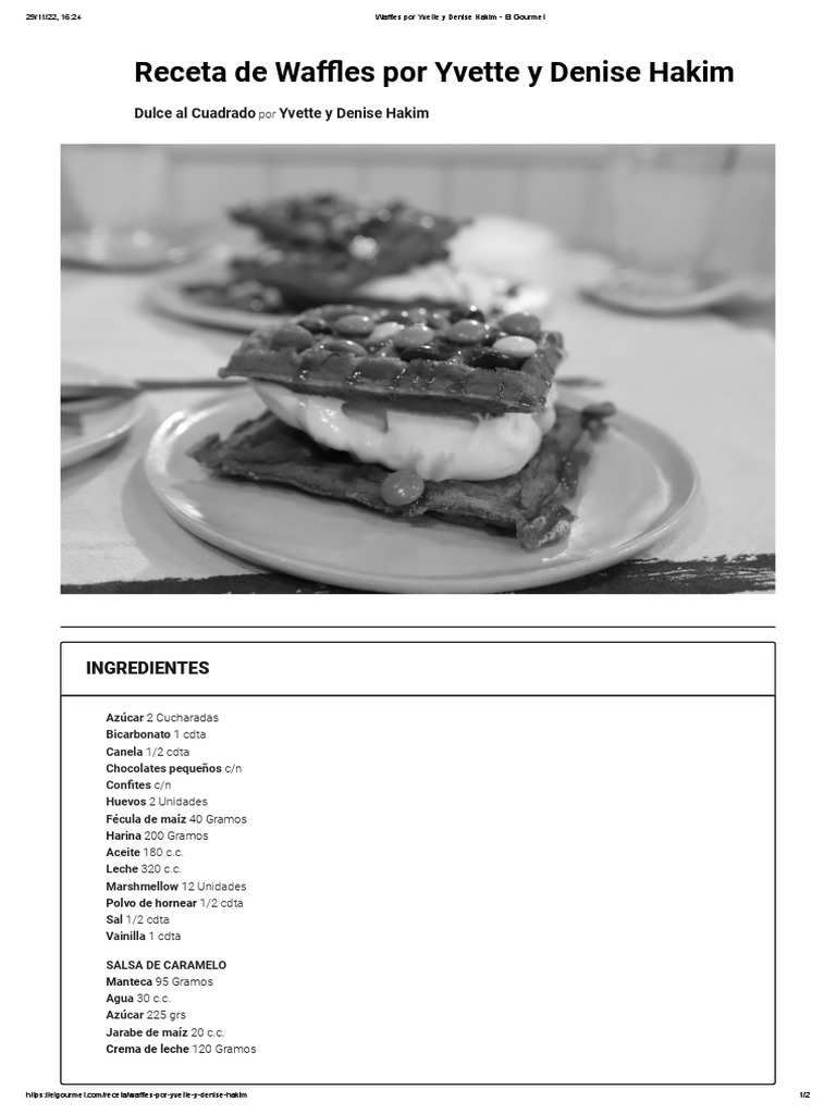 Waffles Por Yvette y Denise Hakim - El Gourmet | PDF | Caramelo | Postres