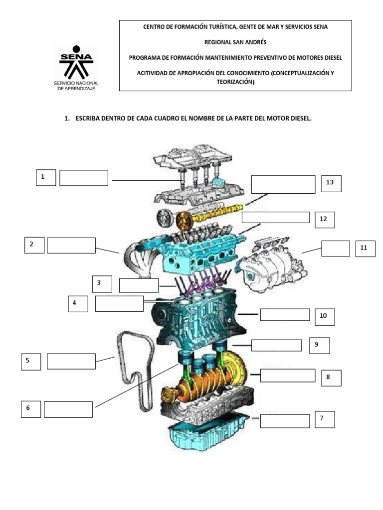 Actividad Partes Motor Diesel | PDF