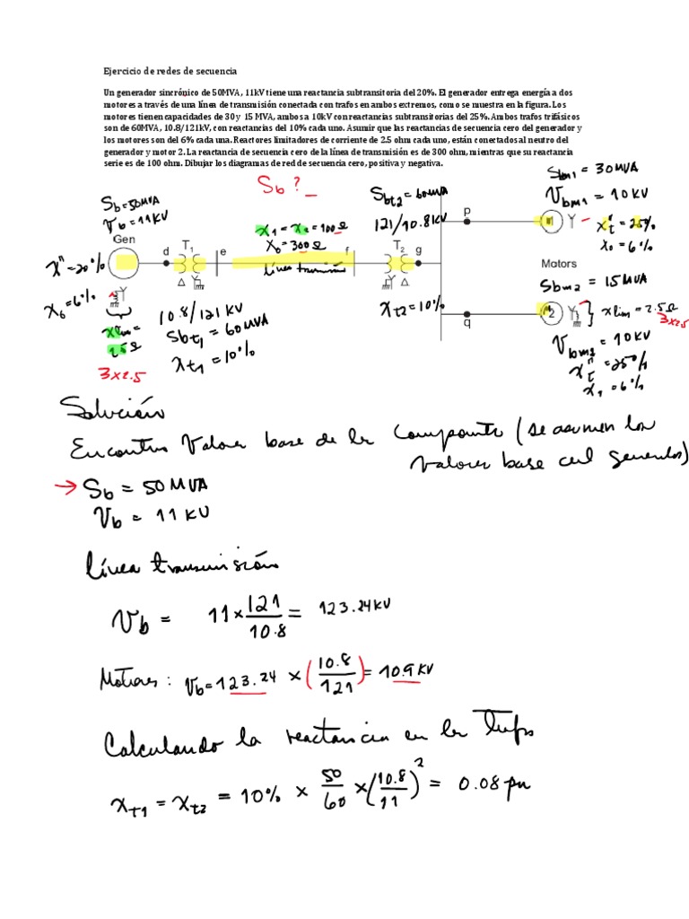 Ejercicio de Redes de Secuencia Positiva, Nega | PDF