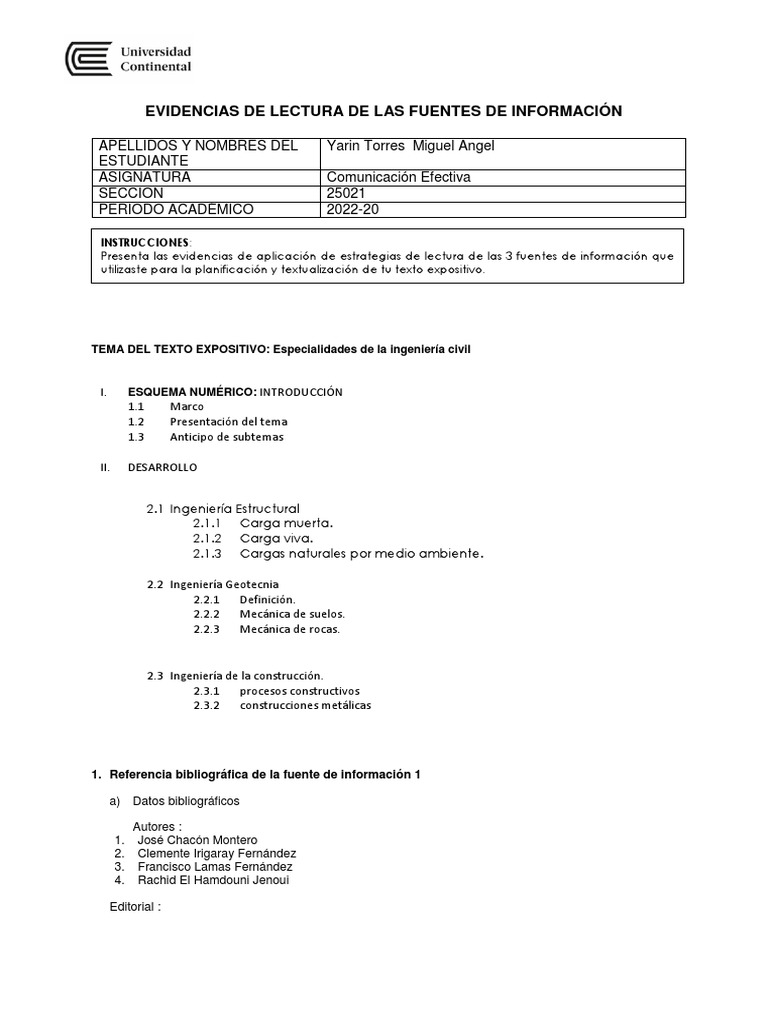 Formato - Presentación de Evidencias de Lectura de Las Fuentes de ... Formato - Presentación de Evidencias de Lectura de Las Fuentes de ...