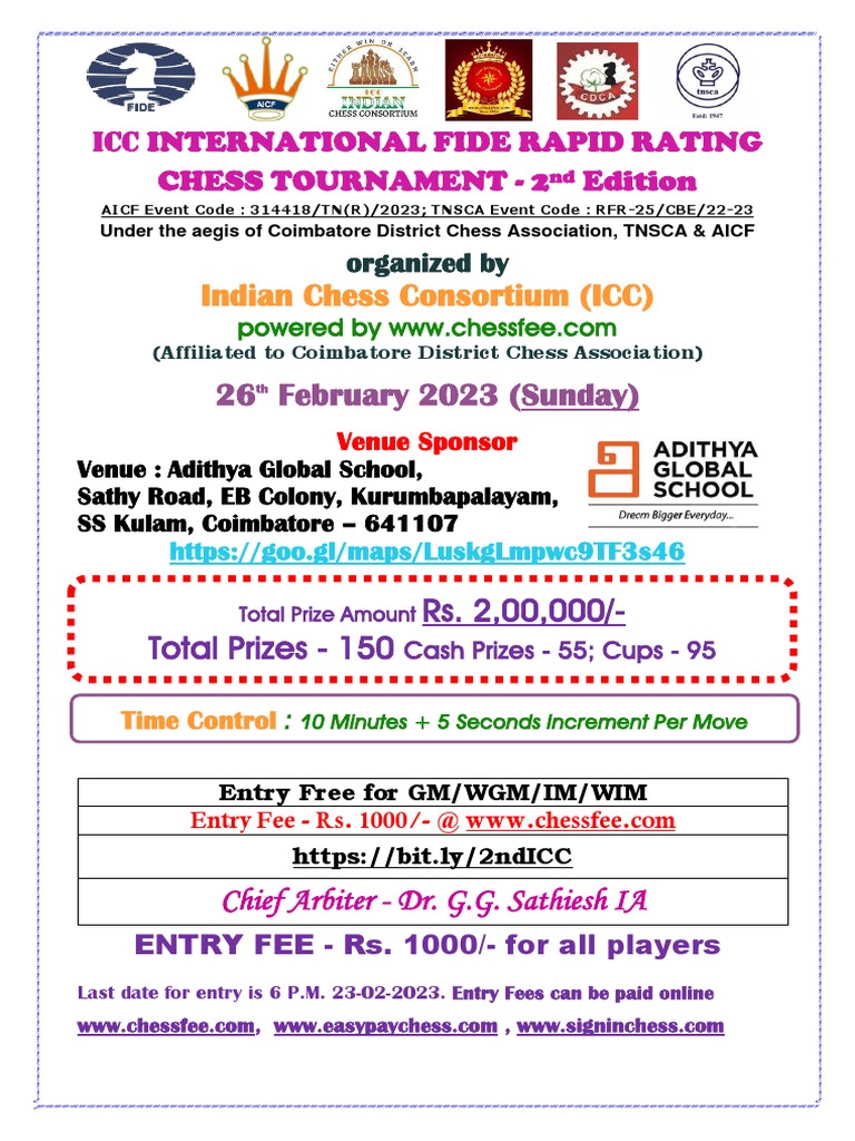 ICC RAPID RATING TMT 26 FEB 2023 Chessfee | Download Free PDF | Chess ...