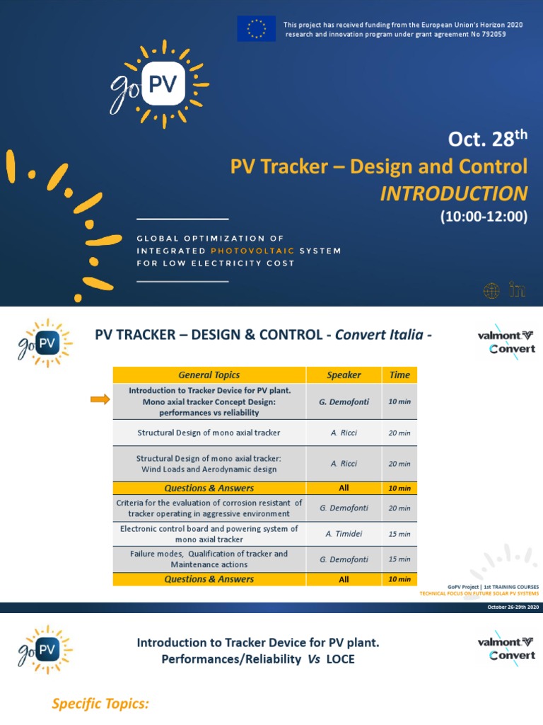 GoPV 1sttraining Tracker Design 1st Part | PDF | Photovoltaics ...