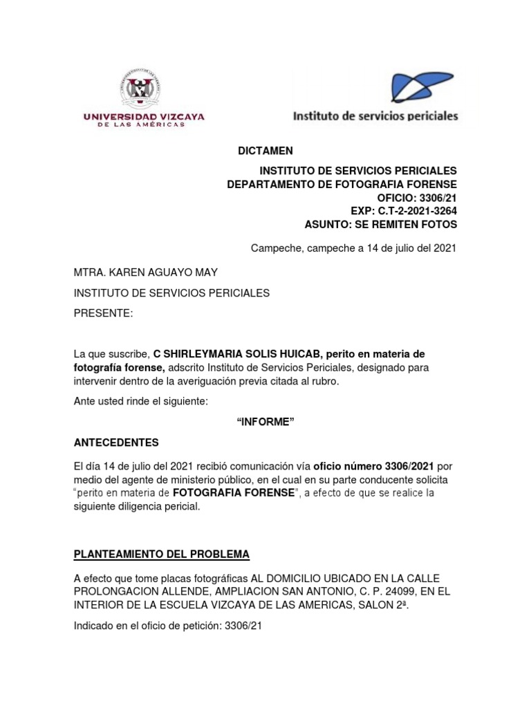 Informe Fotográfico Forense 2021 | PDF
