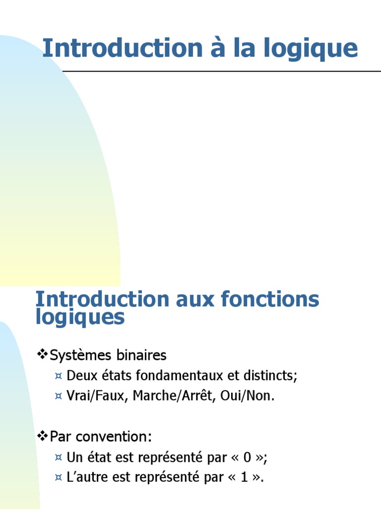 Cours Logique | PDF | Logique | Relais électromécanique
