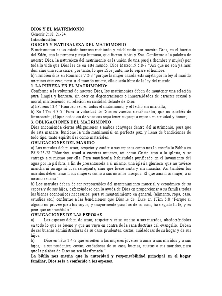 Dios y El Matrimonio | PDF | Matrimonio | Amor