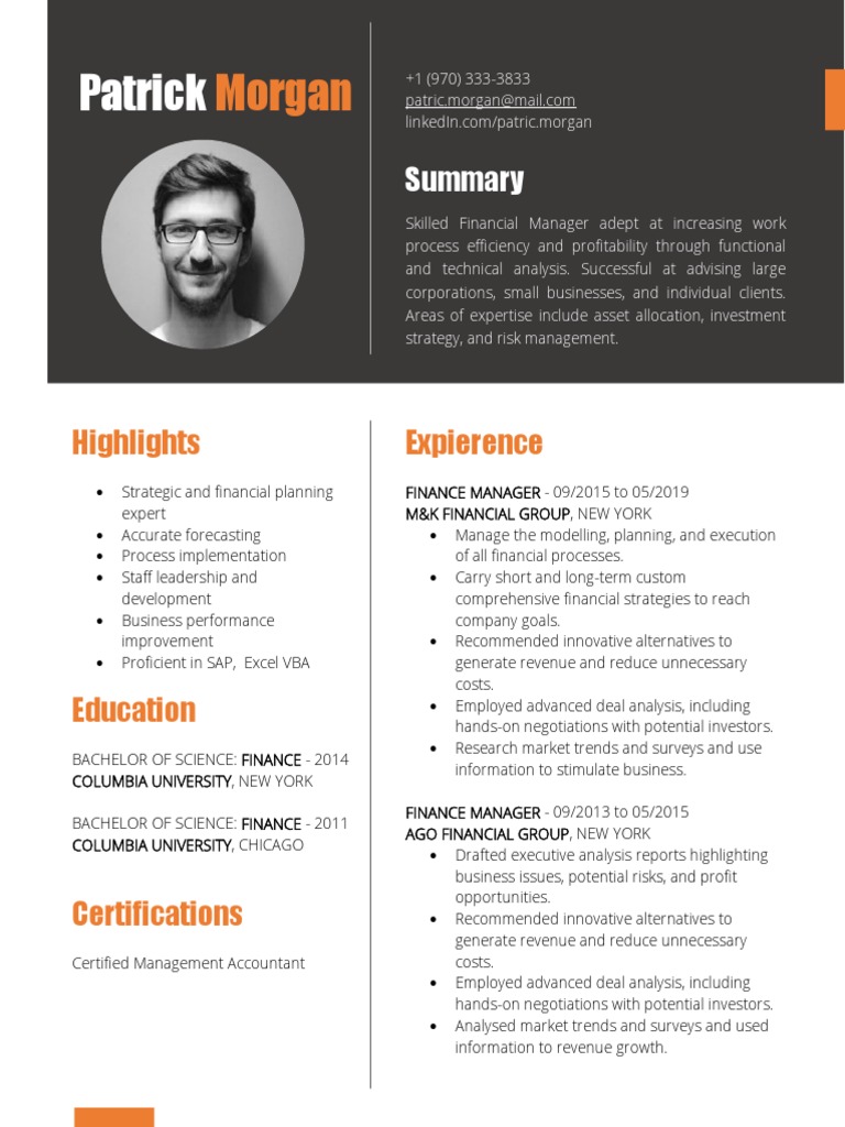 CV Template 0016 | PDF | Management Accounting | Economies