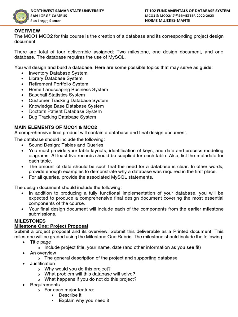 Mco1 Mco2 | PDF | Databases | Relational Model