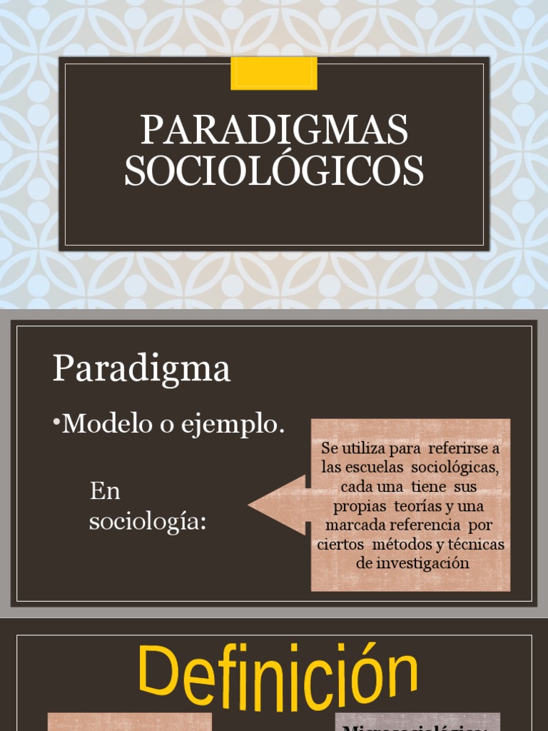 Paradigmas Sociológicos | PDF | Historia