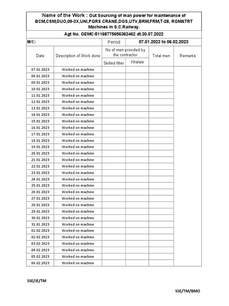 Os Muster Sheet Jan Feb 2023 | PDF