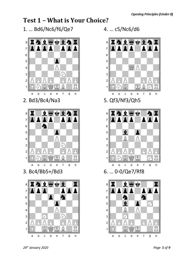 Opening Principles (Under8) | PDF | Chess Openings | Game Theory