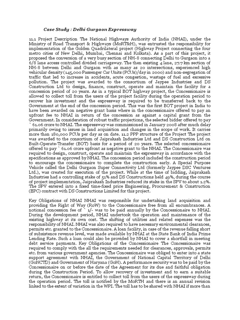 Case Study - Expressway | PDF | Controlled Access Highway | Toll Road