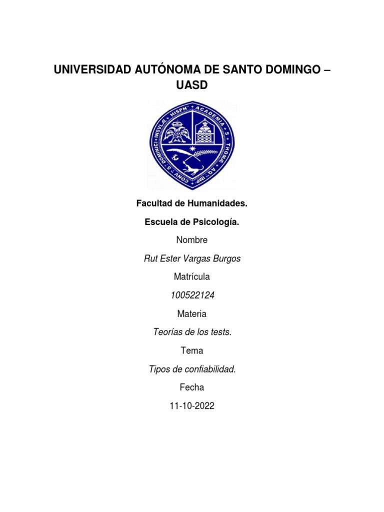 Tipos de Confiabilidad | PDF | Escala de inteligencia para adultos de ...