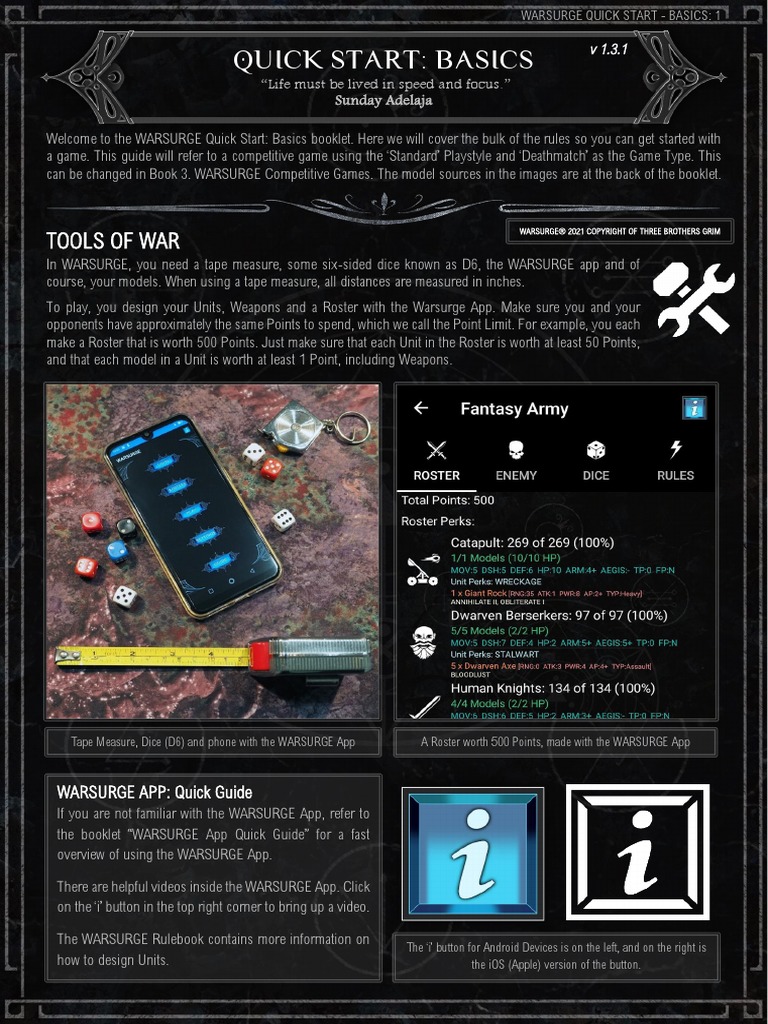WARSURGE Quick Start 1 - Basics v1.3.1 | PDF | Military