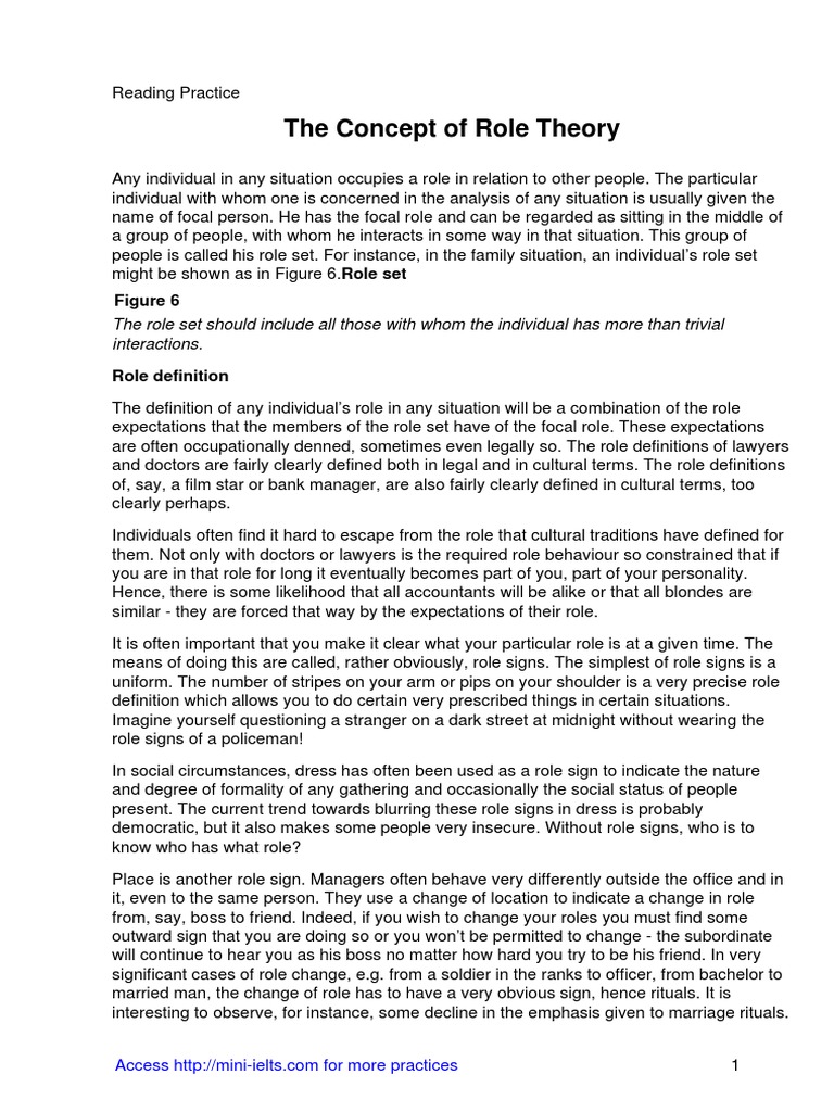 The Concept of Role Theory | PDF | Ambiguity | Psychology