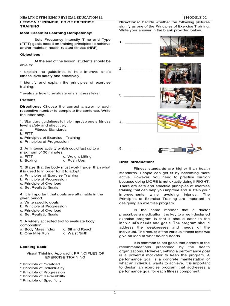 HOPE, Module 1 | PDF | Physical Fitness | Health Care