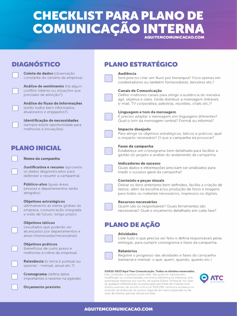 Checklist - Plano de Comunicacao Interna | PDF