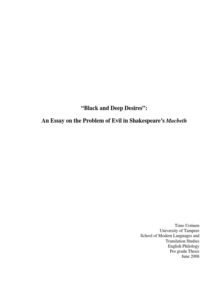 Essay On Macbeth's Evil | PDF