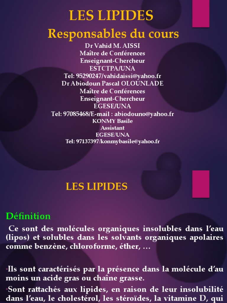 Cours - Biochimie Structurale - Lipides - CAG - UNA - 2019 - Copie ... Cours - Biochimie Structurale - Lipides - CAG - UNA - 2019 - Copie ...