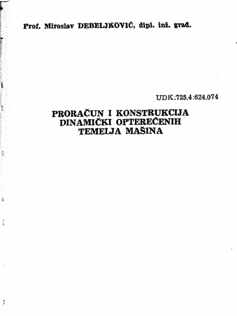 Debeljkovic Miroslav Proracun Temelja Masina | PDF