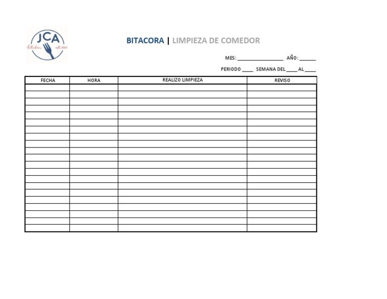 Formato - Limpieza de Comedor | PDF