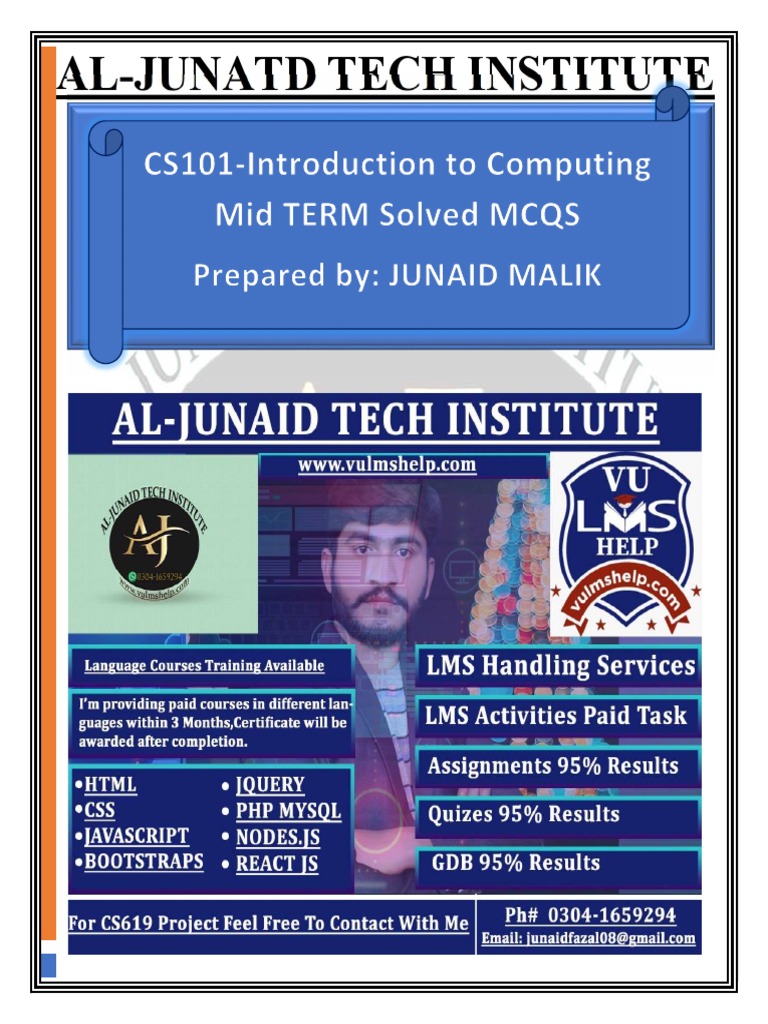 CS101 MIDTERM SOLVED MCQS by JUNAID | PDF | World Wide Web | Internet & Web CS101 MIDTERM SOLVED MCQS by JUNAID | PDF | World Wide Web | Internet & Web