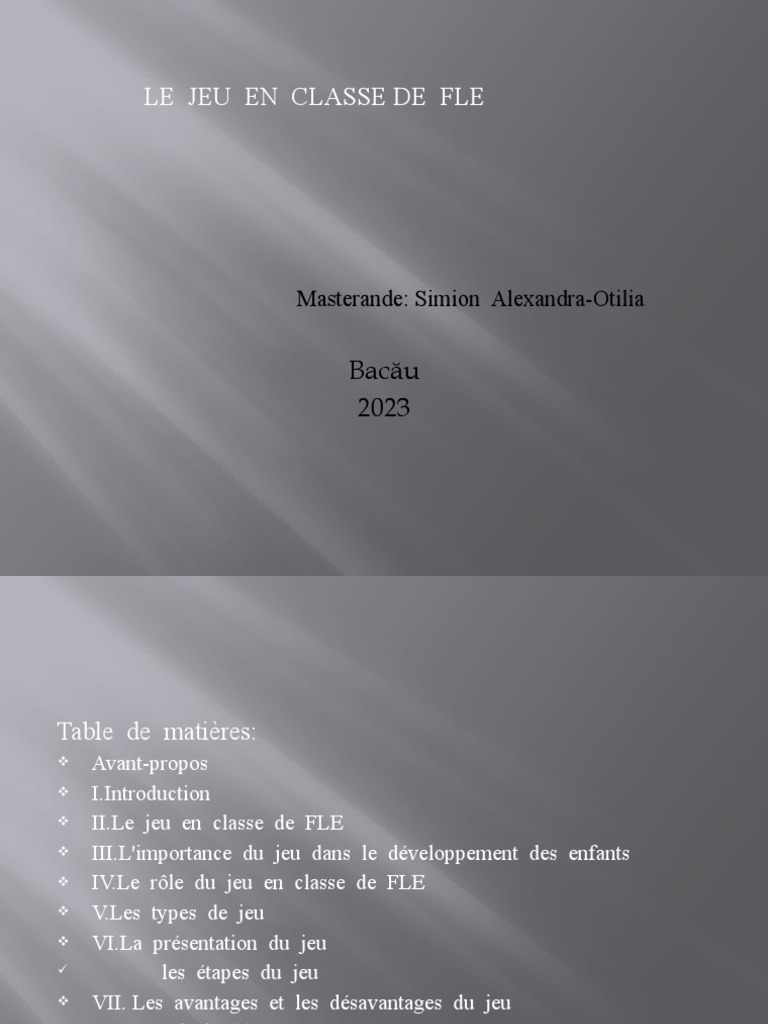 Le Jeu comme Outil en Classe de FLE | PDF | Créativité | Apprentissage
