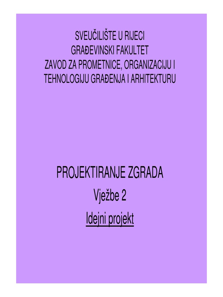 Projektiranje Zgrada Vježbe 2 Idejni Projekt 2009-10 Kopija | PDF