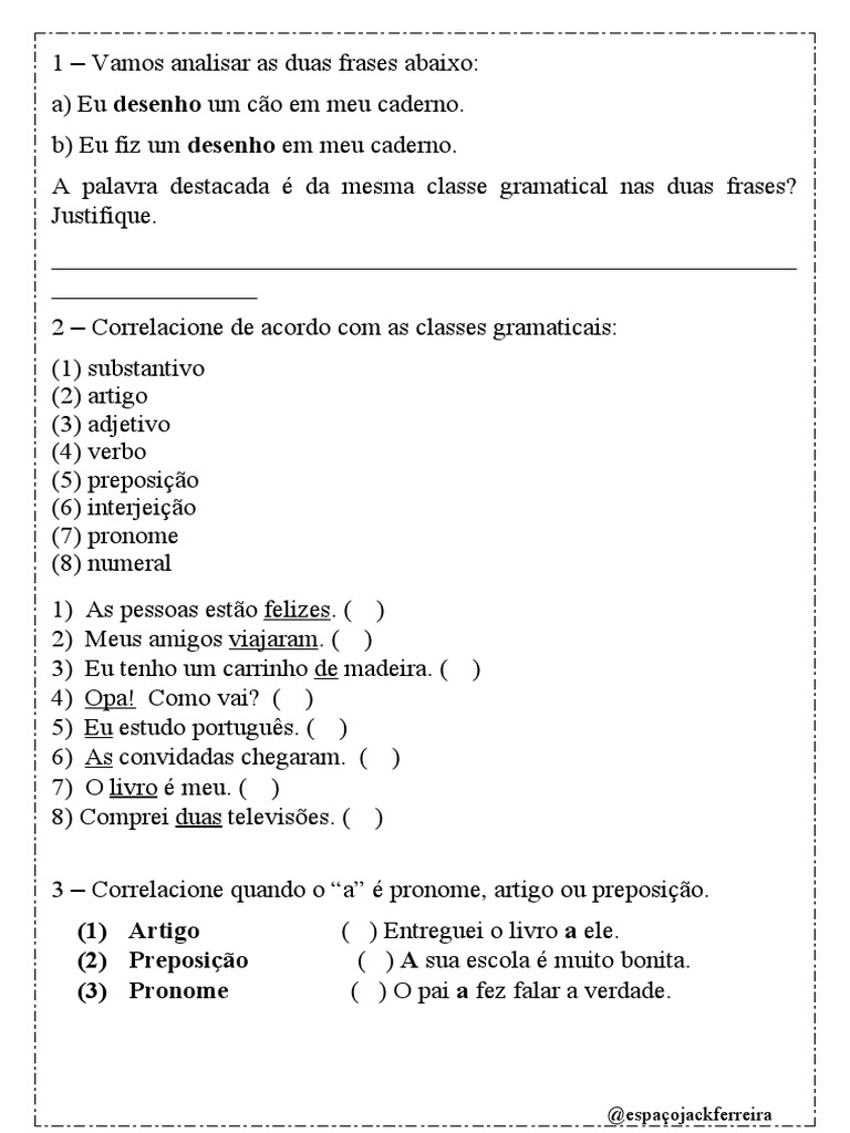 Classes Gramaticais | PDF Classes Gramaticais | PDF