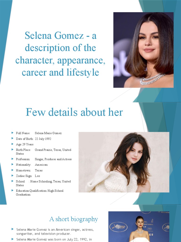 Selena Gomez - A Description of The Character | PDF