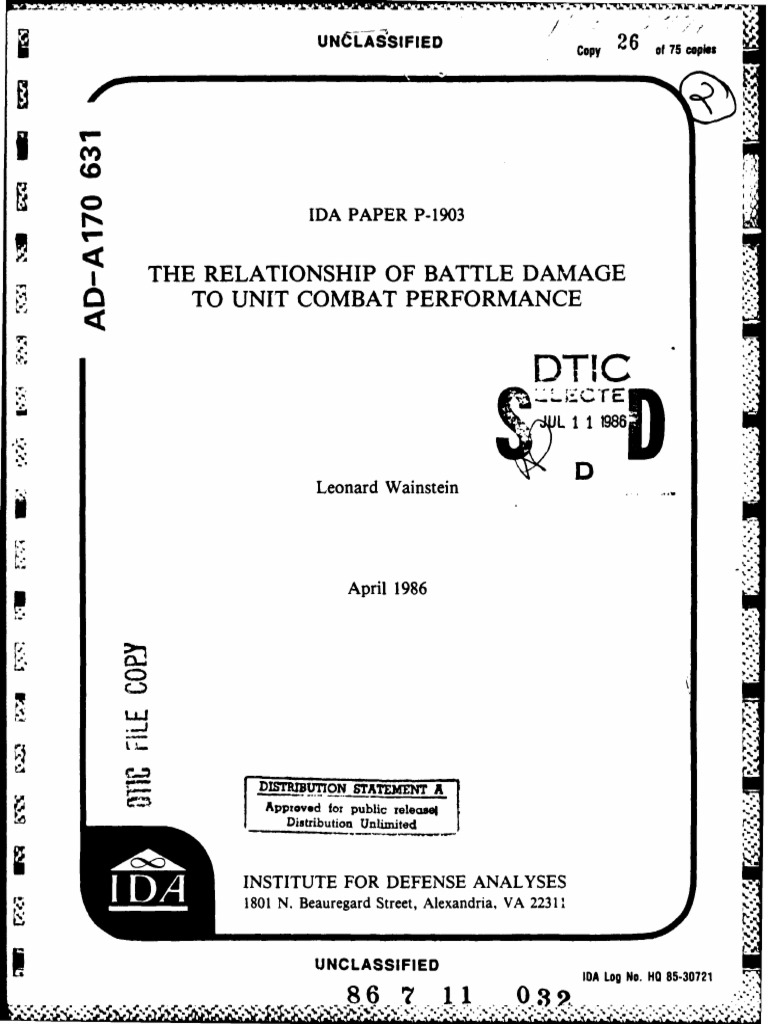 The Relationship Between Battle Damage and Combat Performance | PDF | Tanks | Infantry