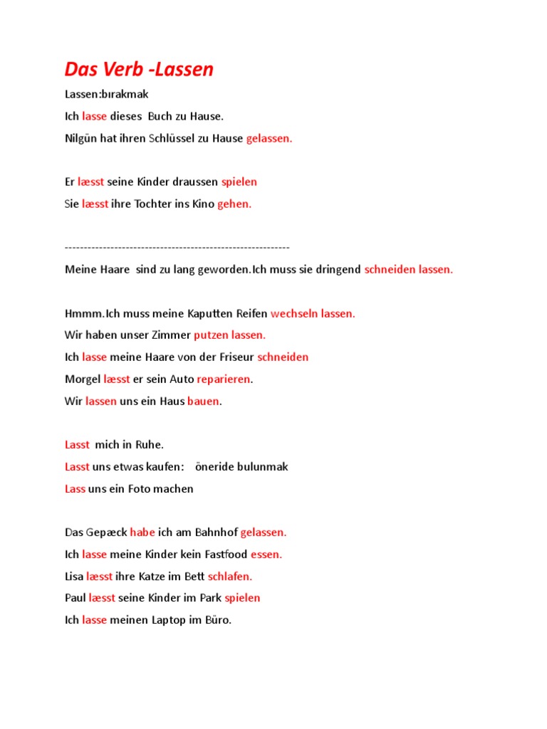 b1 Lassen Verb en | PDF