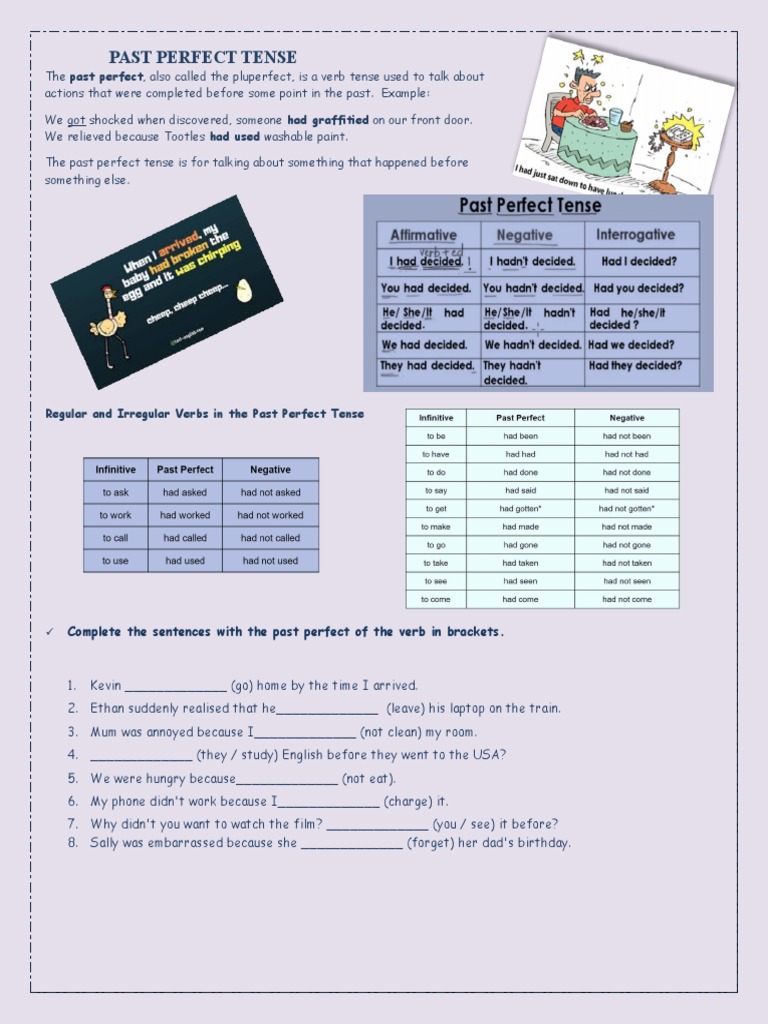 Past Perfect Tense | PDF | Perfect (Grammar) | Linguistics