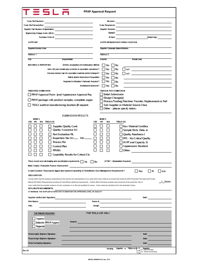 PPAP Approval Request | PDF | Business | Business Process
