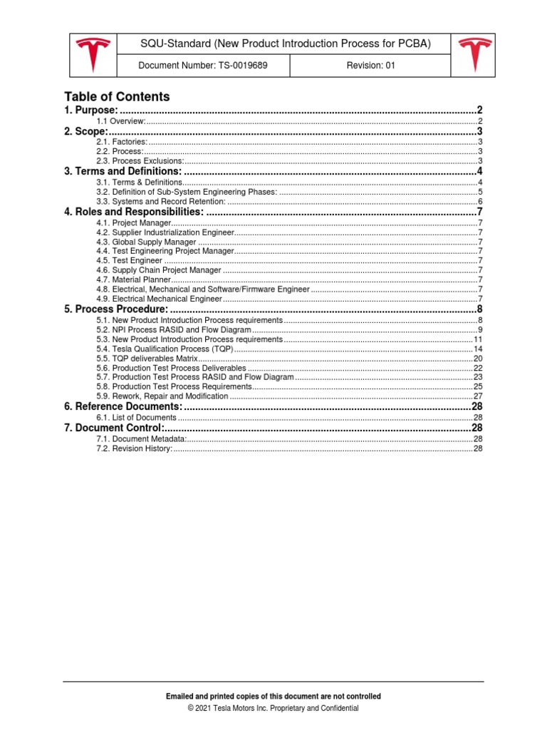 SQU-Standard (New Product Introduction Process For PCBA) TS-0019689 | PDF | Printed Circuit ...