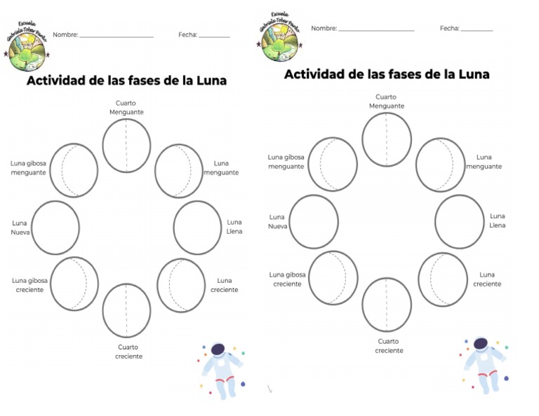 Colorea Las Fases de La Luna | PDF
